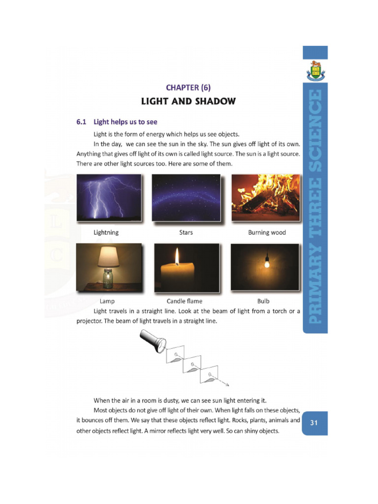 Chapter 6 Light and Shadow Textbook Pages | PDF