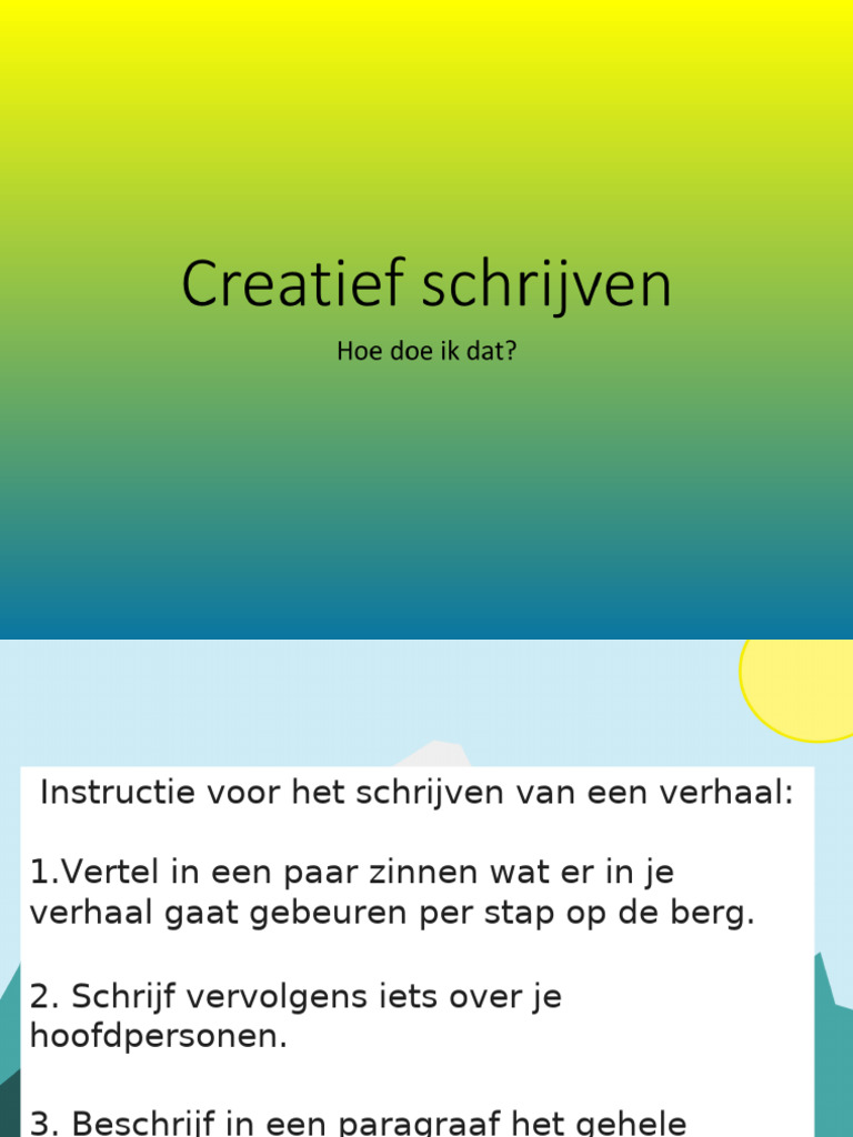 Verhalenberg - Hoe Schrijf Je Een Verhaal | PDF