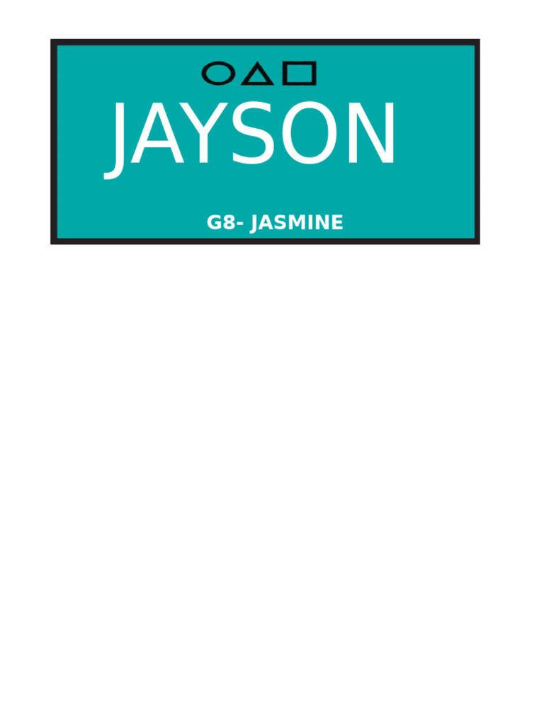 Nametag - G8 Jasmine | PDF
