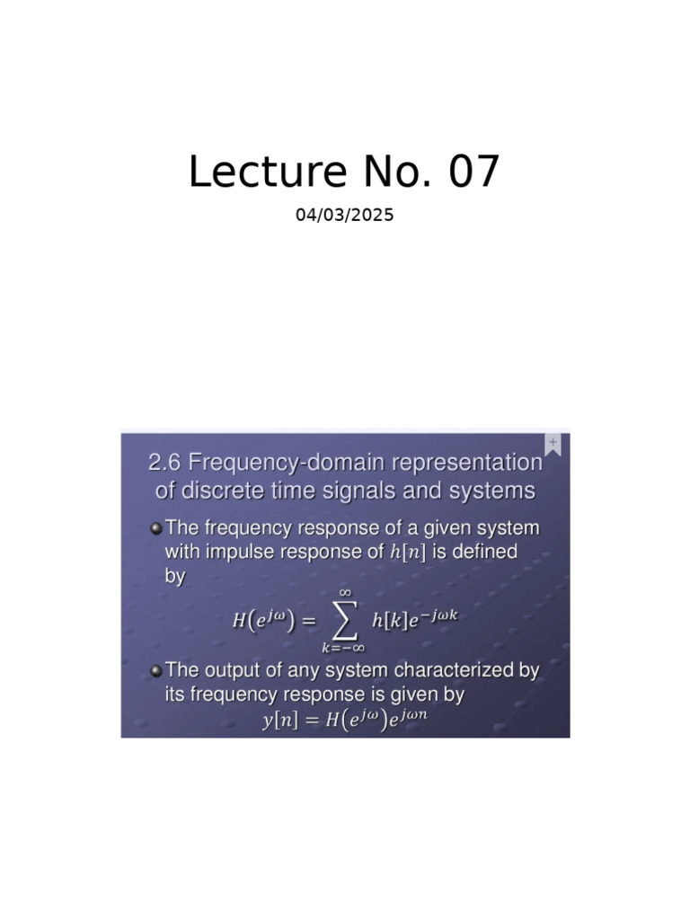 Lecture No7 | PDF