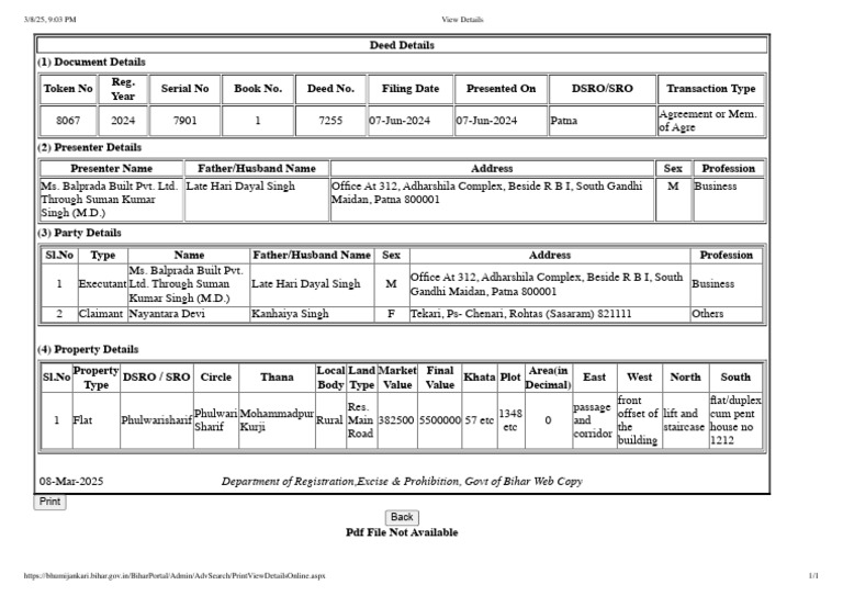 Nayantara KKD Phulwari Sharif Flat | PDF