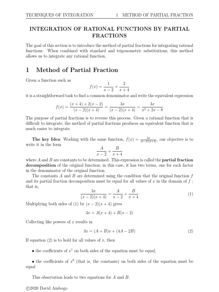 Partial Fraction Decomposition Methods | PDF | Factorization ...