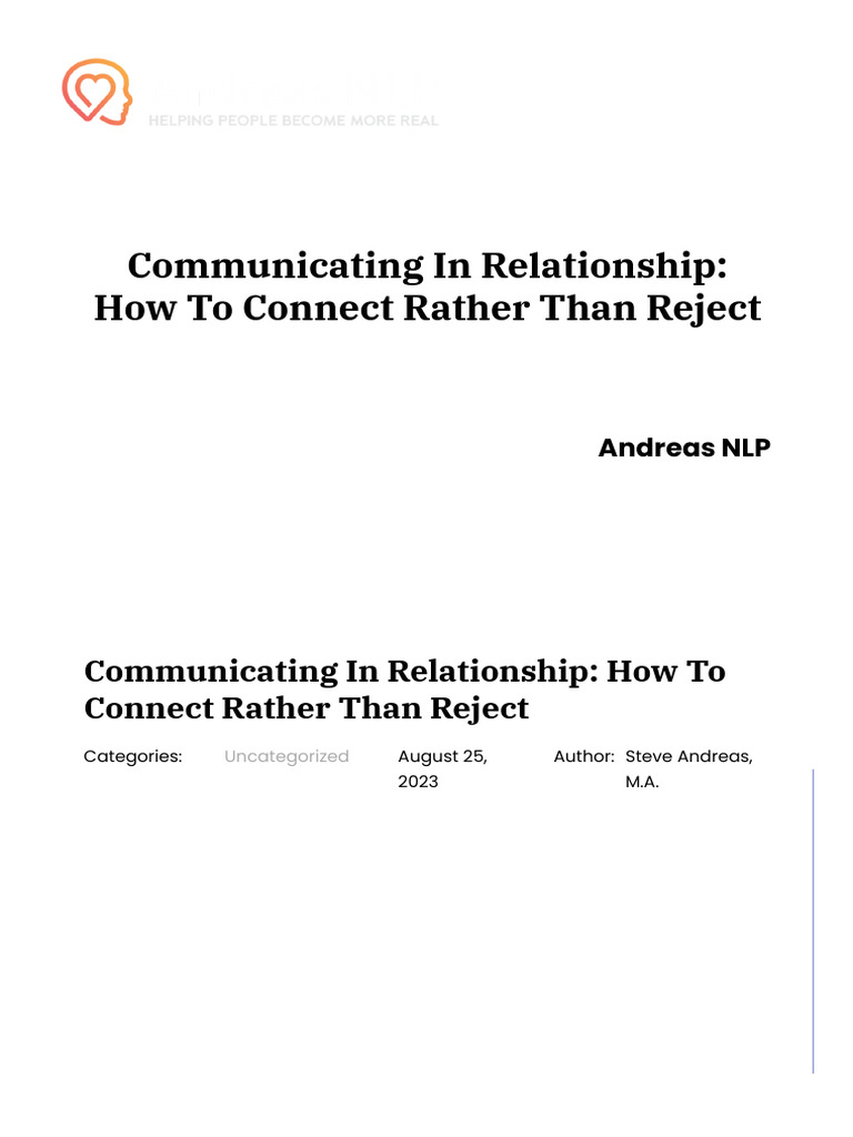 Communicating In Relationship_ How To Connect Rather Than Reject ...