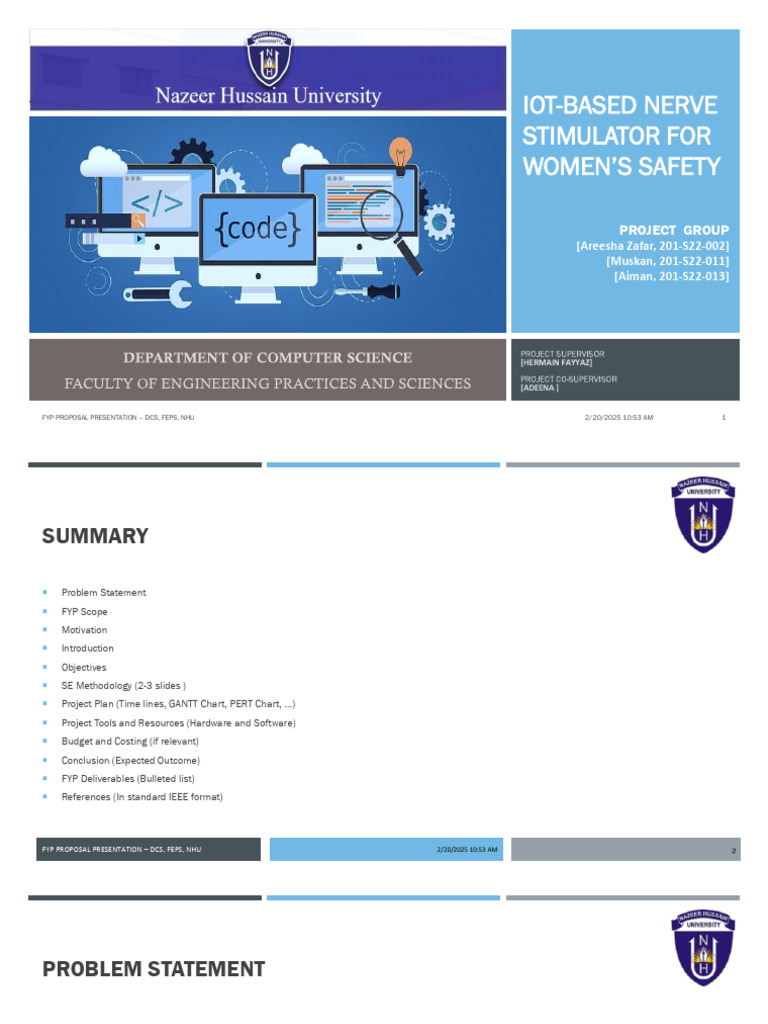 NHU-FYP 1 - Proposal Presentation Template | PDF | Arduino ...