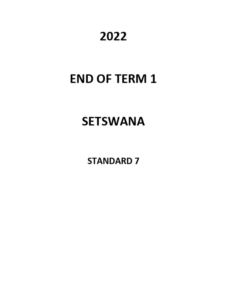 Setswana 7 Term 1 2022 | PDF