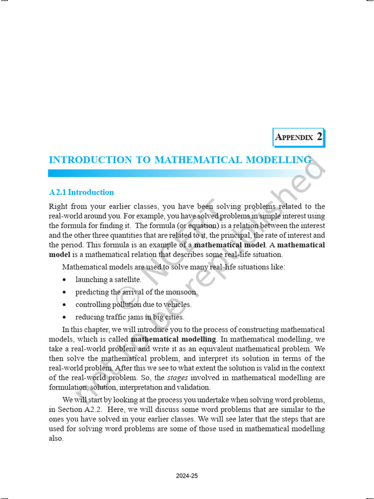 Introduction To Mathematical Modelling | PDF | Mathematics | Mathematical Model