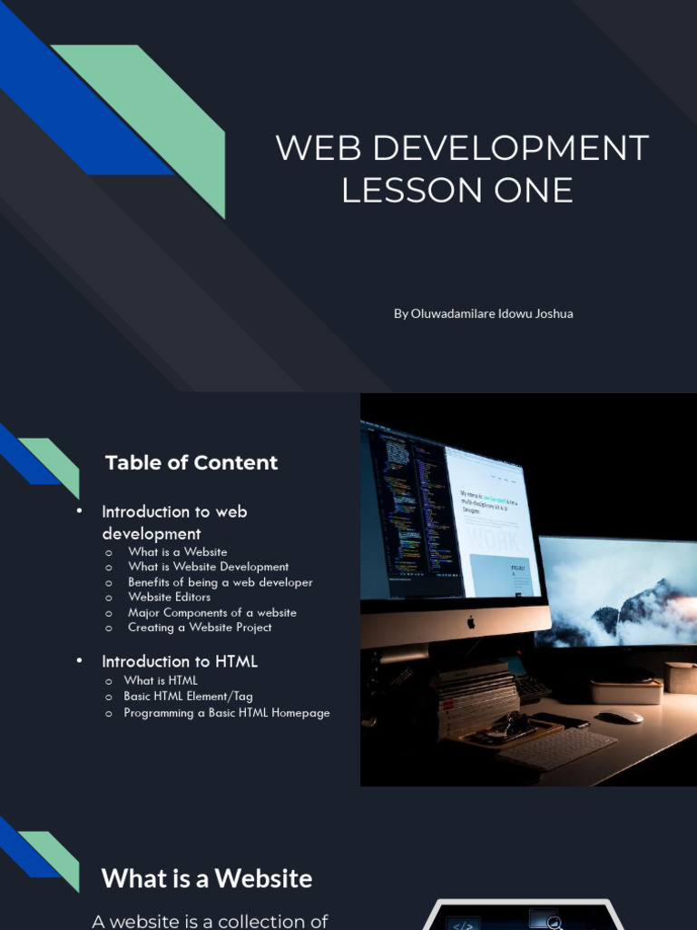 Web Development Lesson 1 | PDF | Websites | World Wide Web