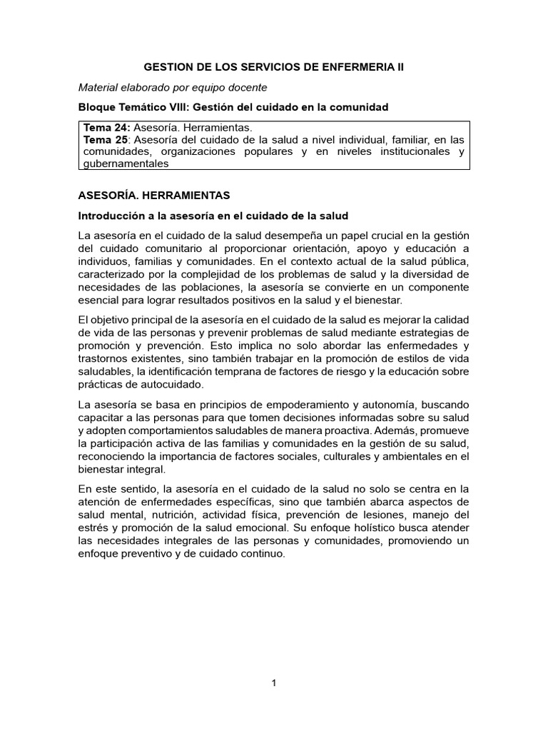 Tema 24 y 25 | PDF | Cuidado de la salud | Comunidad