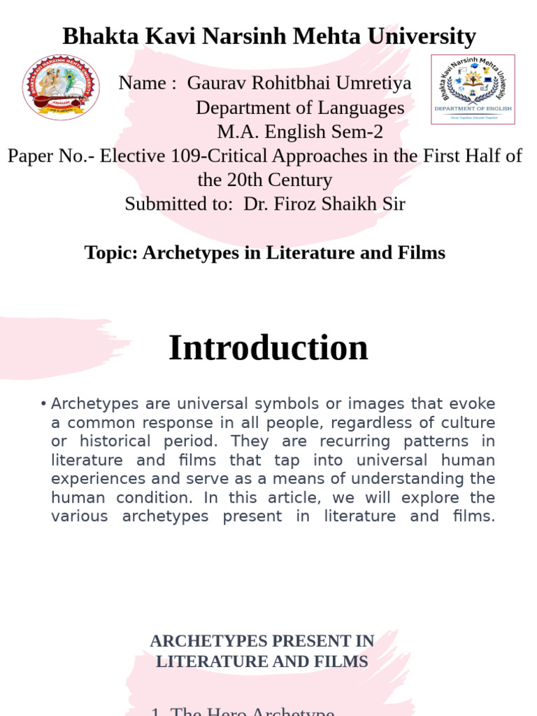 Archetypes in Literature and Films | PDF