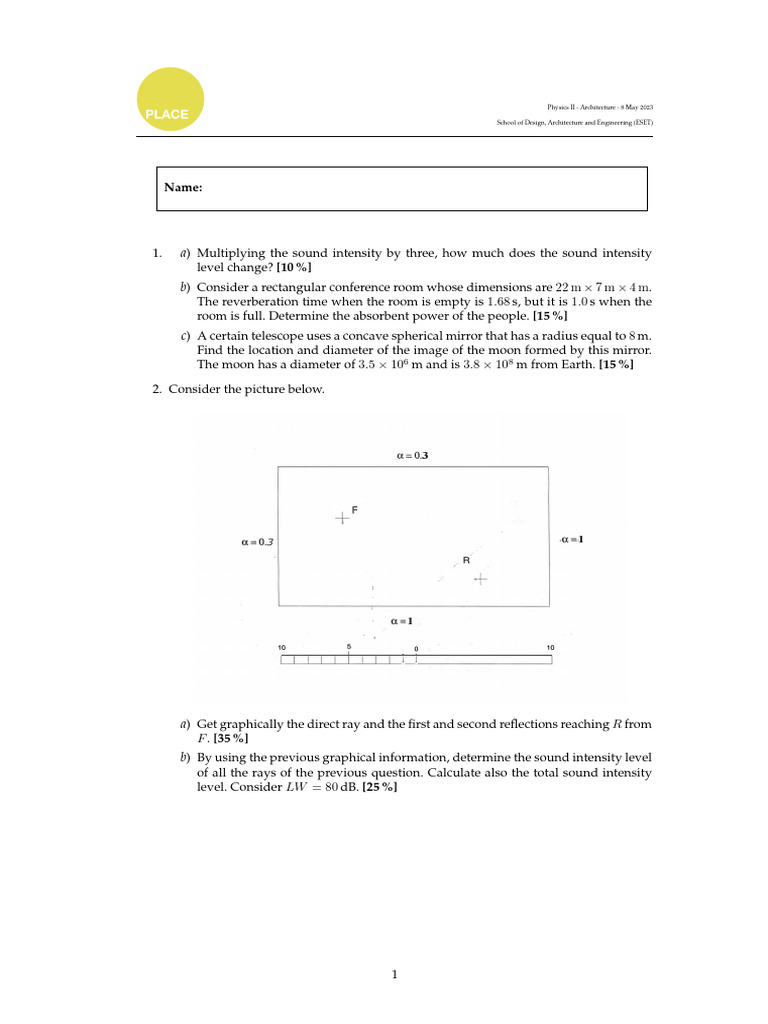 5 Place Midterm 2023 Key | PDF | Polarization (Waves) | Mirror