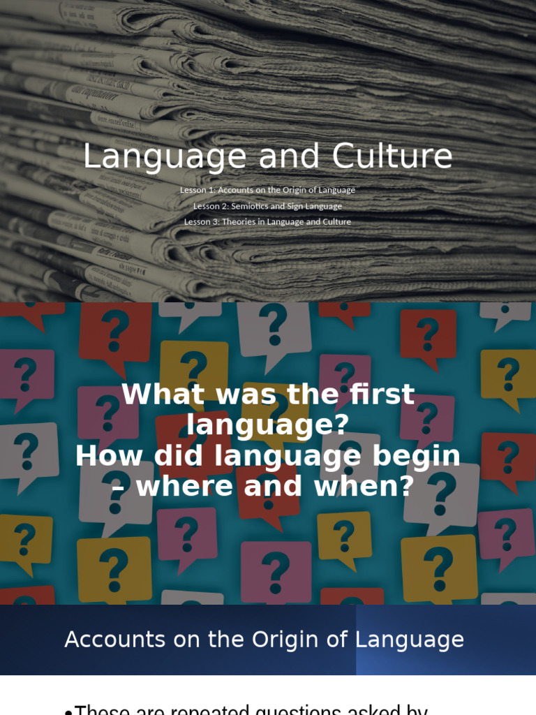 Language and Culture | PDF | Origin Of Language | Infants