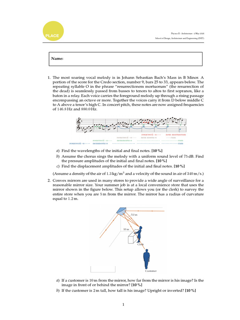 5 Place Midterm 2024 Key | PDF | Light | Applied And Interdisciplinary Physics