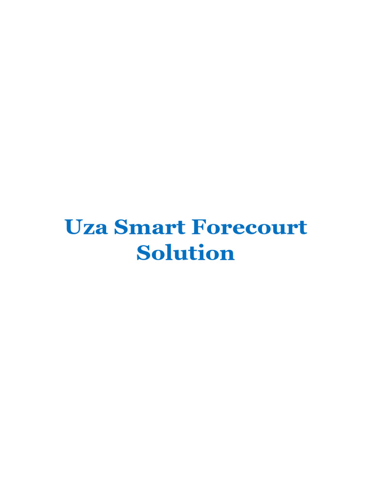 Uza Smart Forecourt Solution - V1 | PDF | Point Of Sale | Filling Station