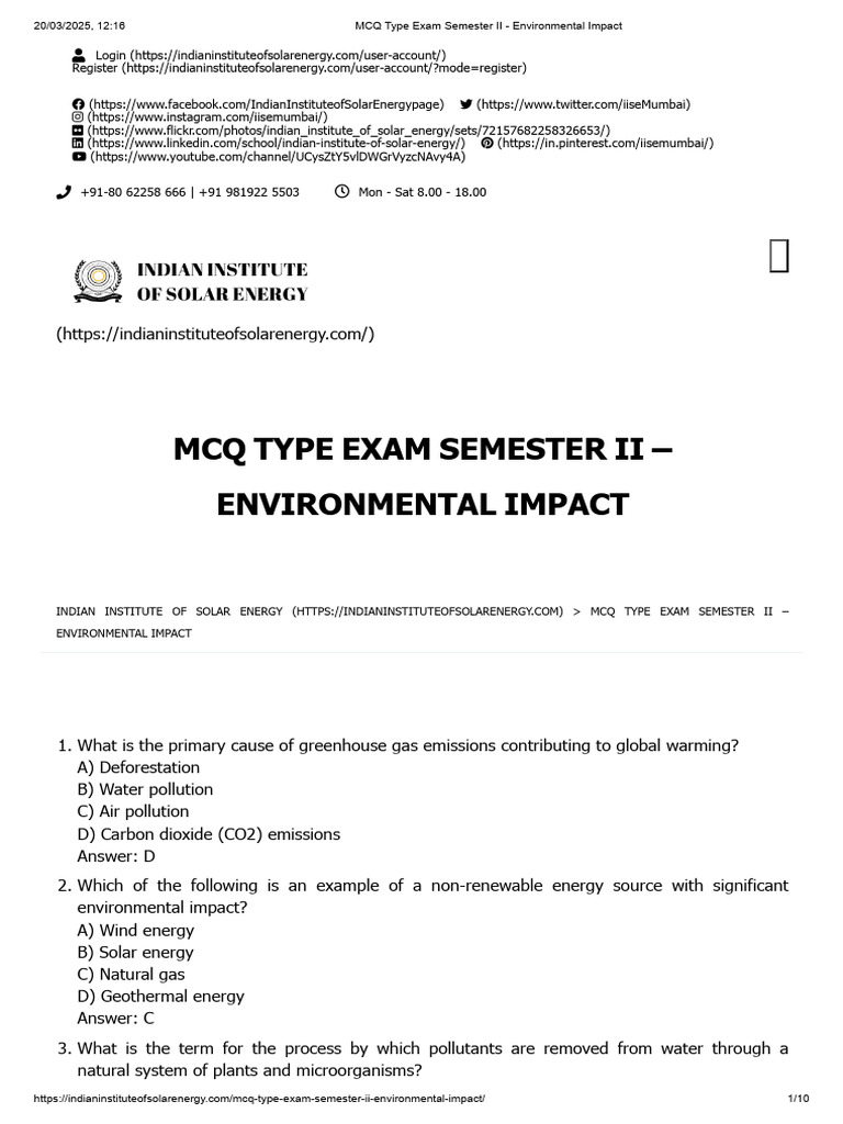 APES 2020 MCQs on Environmental Impact | PDF | Climate Change | Agriculture