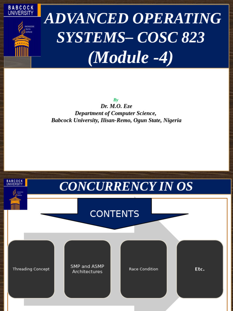 COSC 823 Lecture Slide - 4 | PDF | Thread (Computing) | Process (Computing)