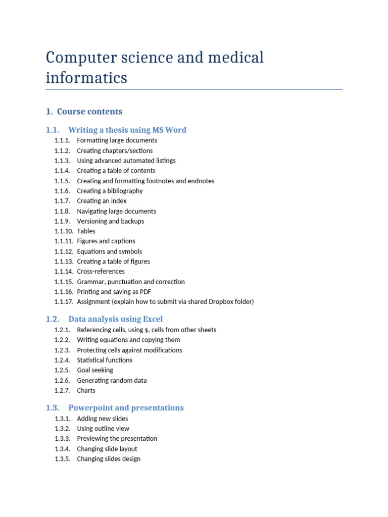 Computer Science and Medical Informatics | PDF