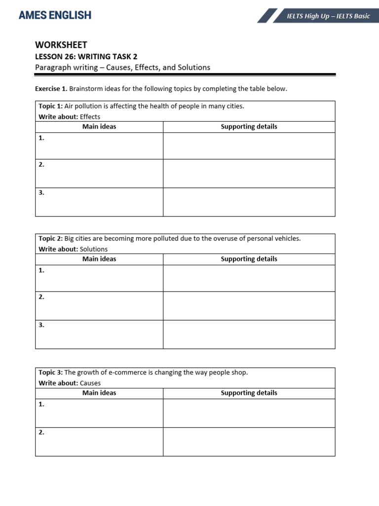 IELTS Writing Task 2: Causes & Solutions | PDF