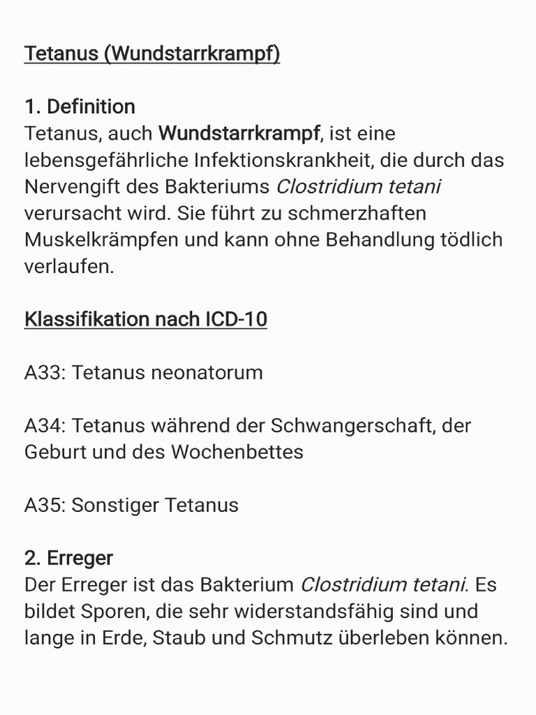 Tetanus | PDF