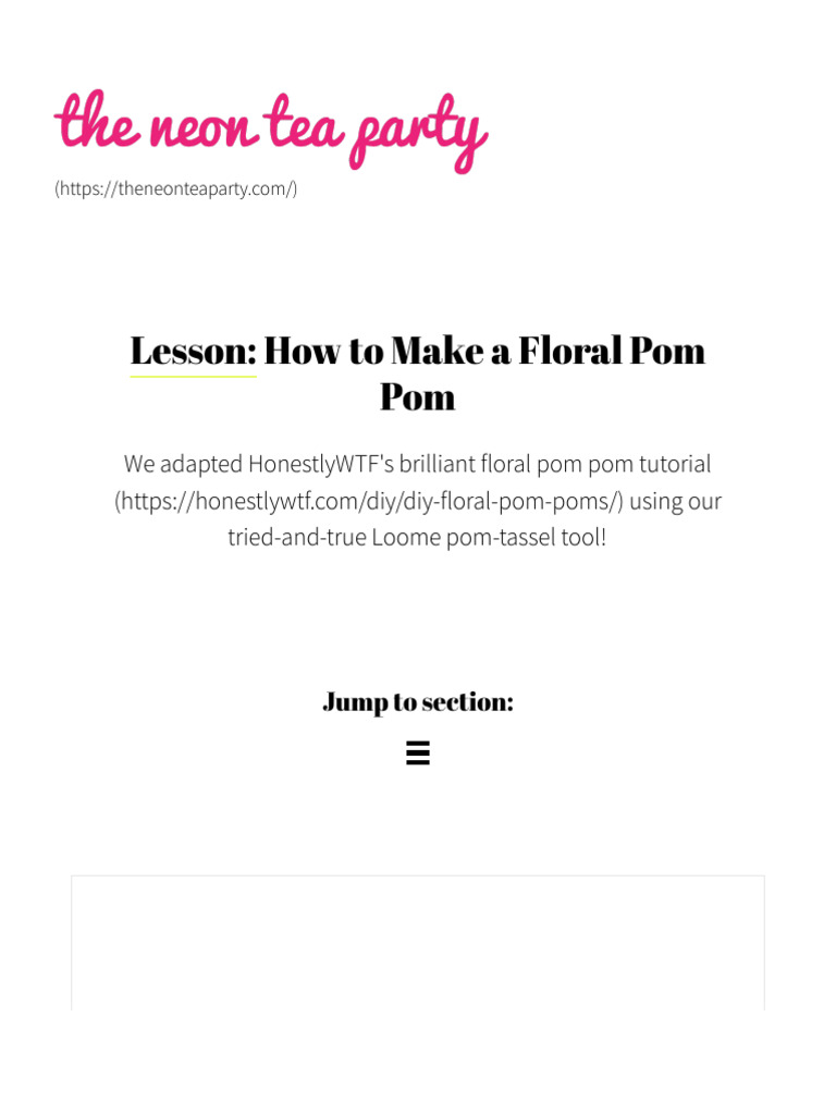 How To Make Floral Pom Poms | PDF | Petal | Textiles