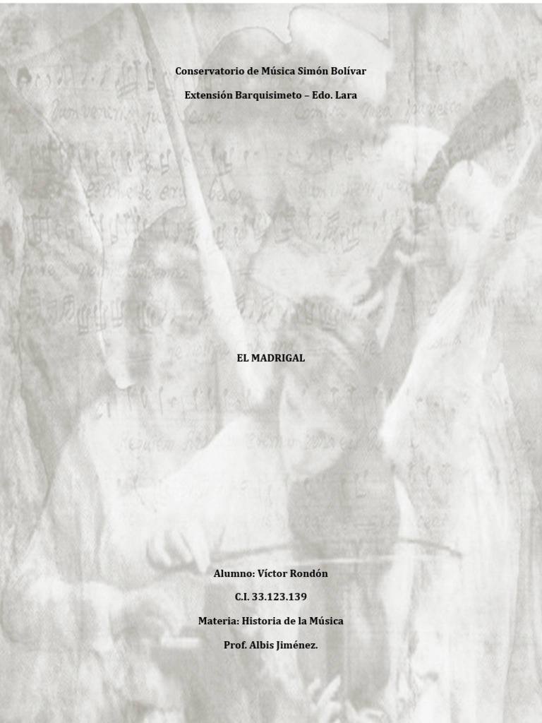 El Madrigal Victor Rondon Historia | PDF | Compositores | Renacimiento