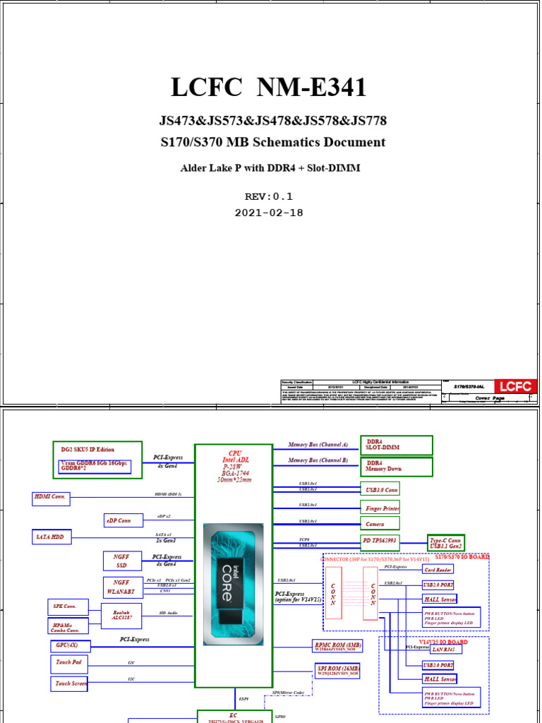 Lenovo IdeaPad 3 15IAU7 LCFC JS473&573&478&578&778 NM E341 Rev 0 | PDF | Usb | Electronics