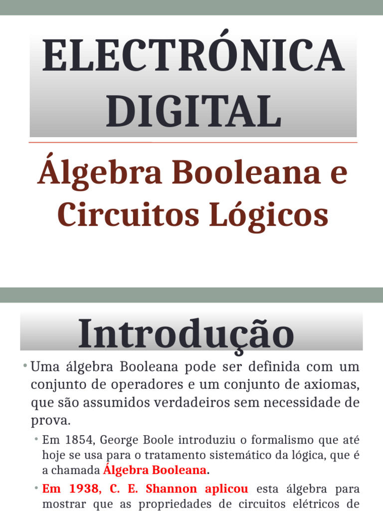 Álgebra Booleana e Portas Lógicas | PDF | Função (Matemática) | Lógica ...