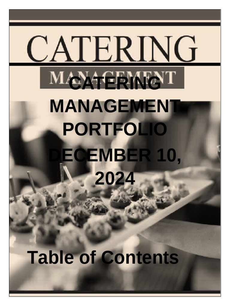 Catering Management | PDF
