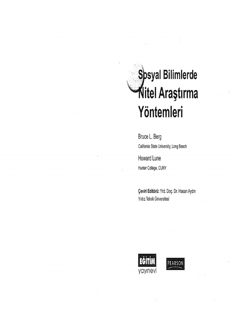 Sosyal Bilimlerde Nitel Araştırma Yöntemleri Bruce L: Berg Howard Lune ...