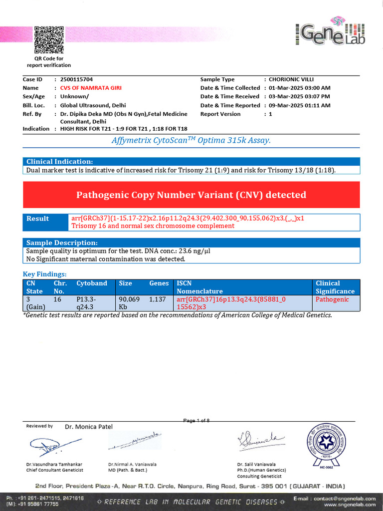 Cvs Testreport Namrata Giri | PDF | Single Nucleotide Polymorphism ...