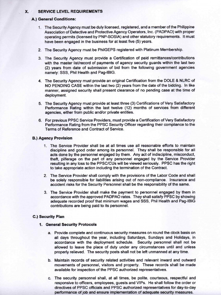 Security Services TOR2 | PDF