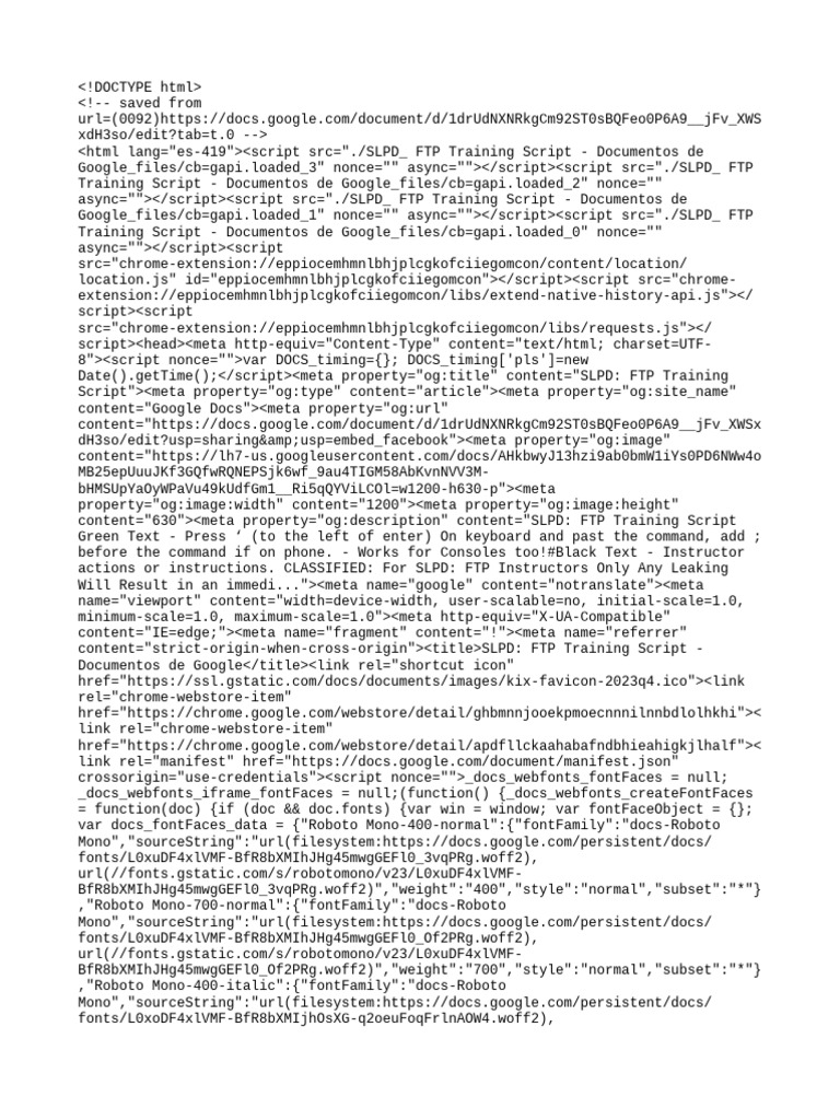 SLPD_ FTP Training Script - Documentos de Google | PDF