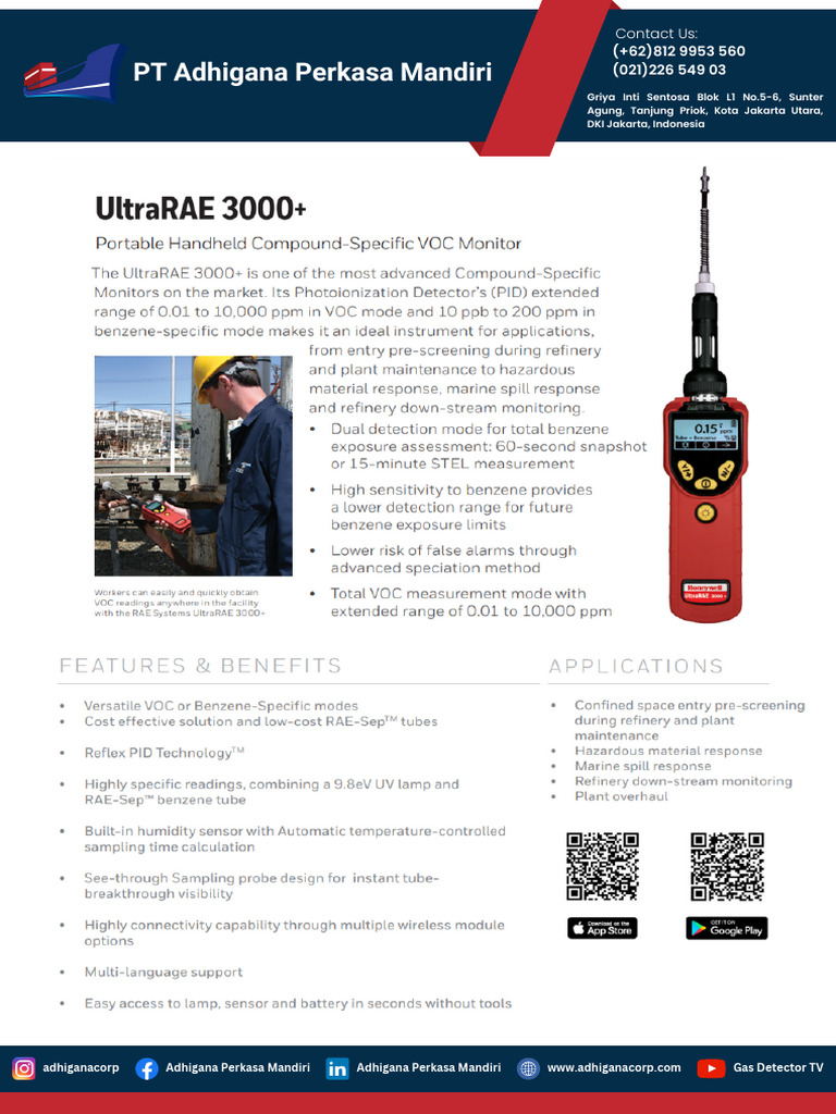 Benzene Detector UltraRAE 3000+ | PDF