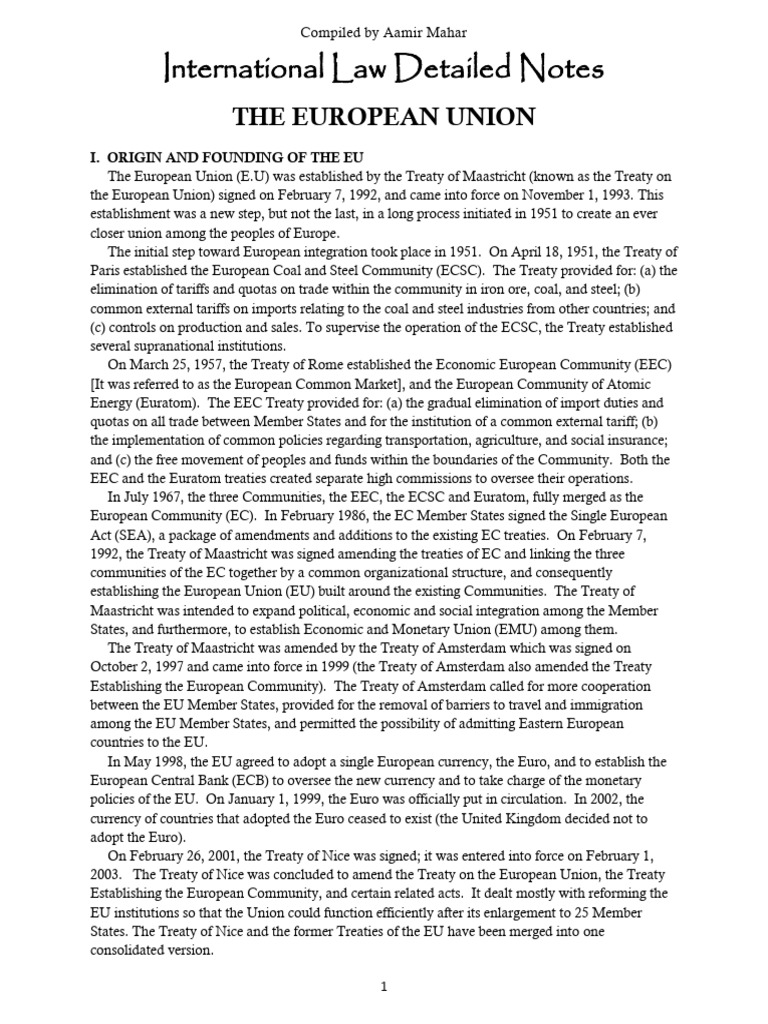 IL Detailed notes | PDF | European Union | European Economic Community