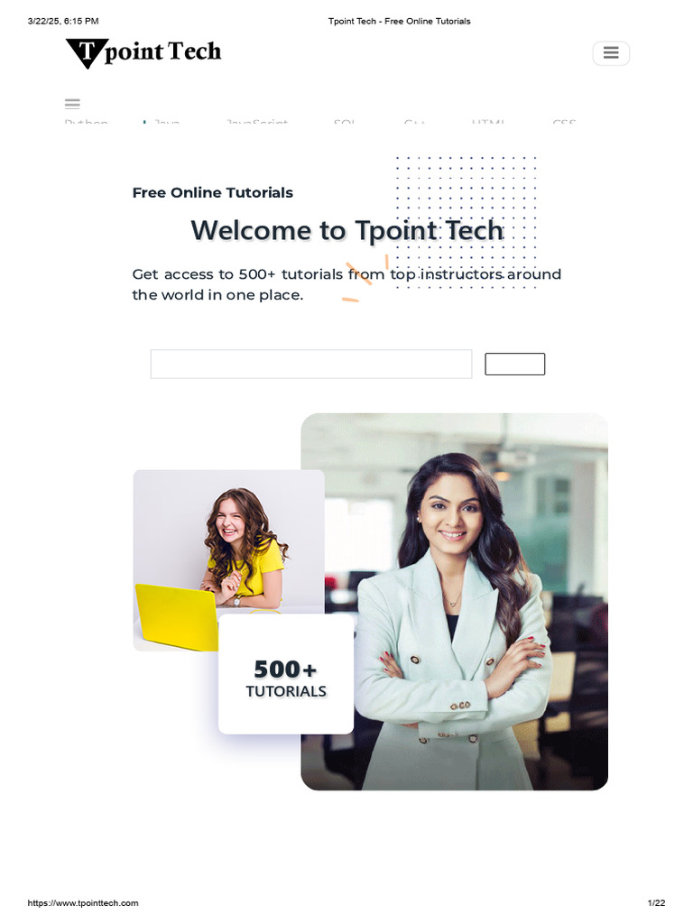 Tpoint Tech - Free Online Tutorials | PDF | Angular Js | Ibm Db2