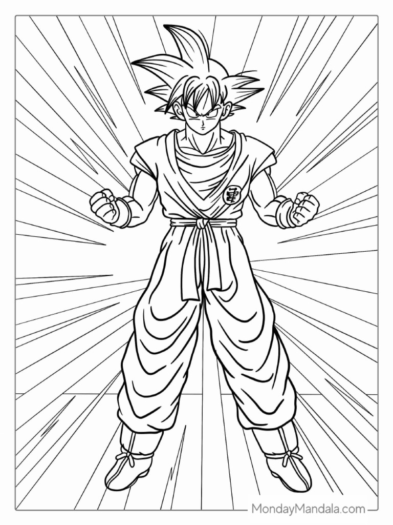 Goku Coloring Page For Kids | PDF