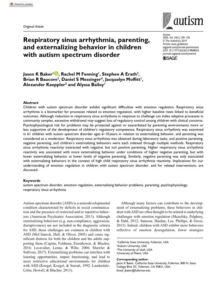 Respiratory Sinus Arrhythmia, Parenting, and Externalizing Behavior in ...