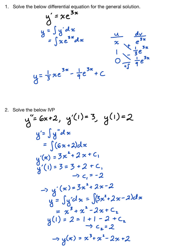 Differential Equations: IVP and Solutions | PDF | Equations ...