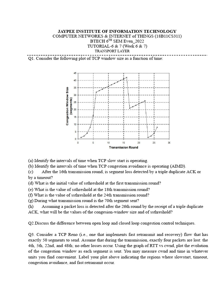 CN - IOT - Tutorial 6 - 7 - Week 6 - 7 - EVEN 2025 | PDF | Transmission ...