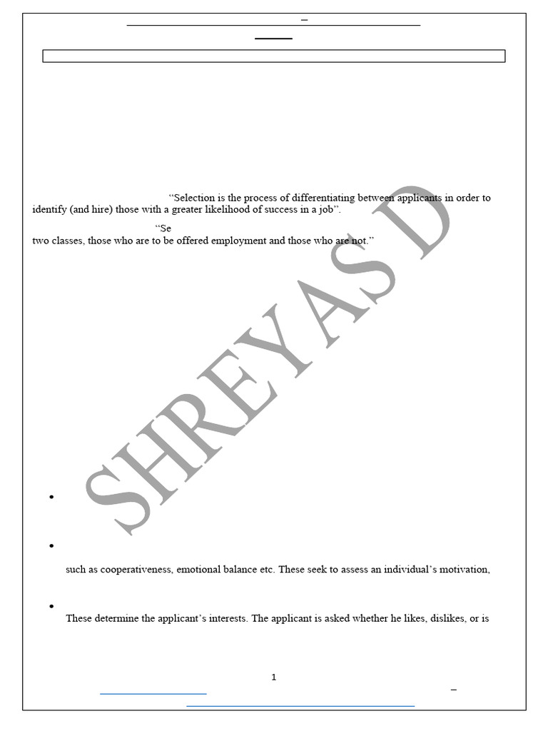 Human Resource Management Unit 03 Pdf Employment Intelligence