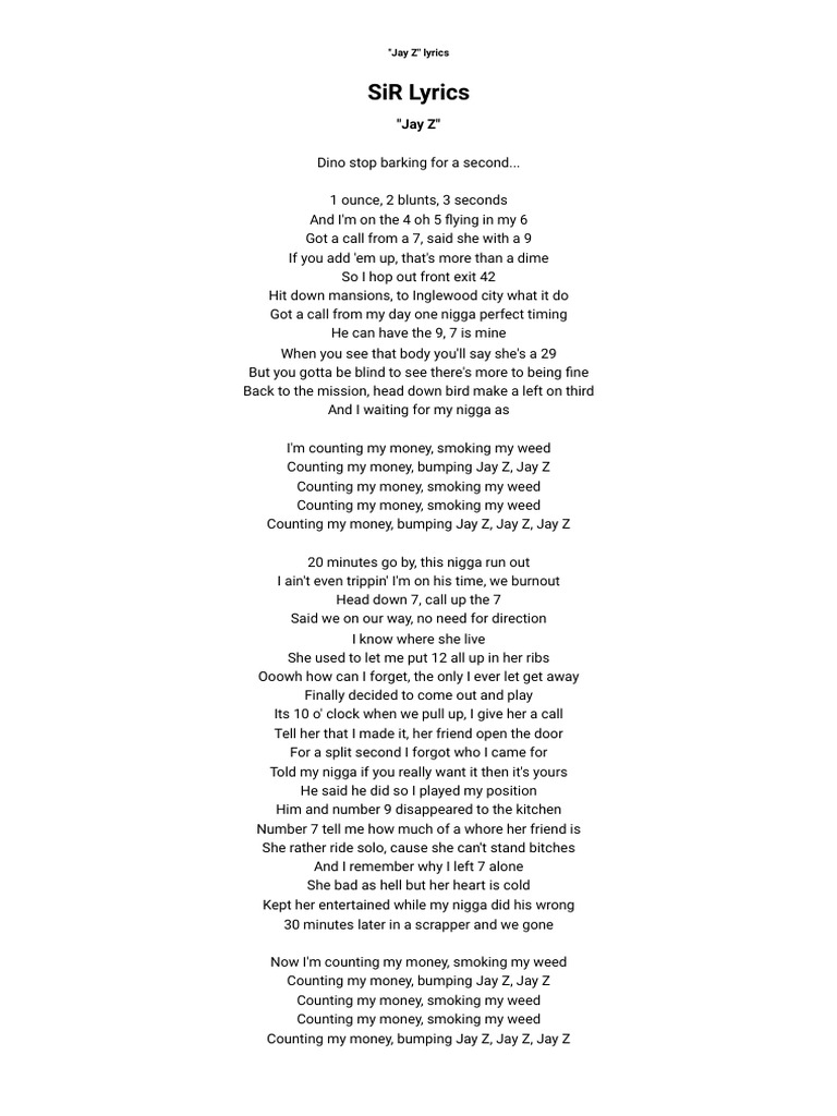 SiR - Jay Z Lyrics _ AZLyrics.com | PDF