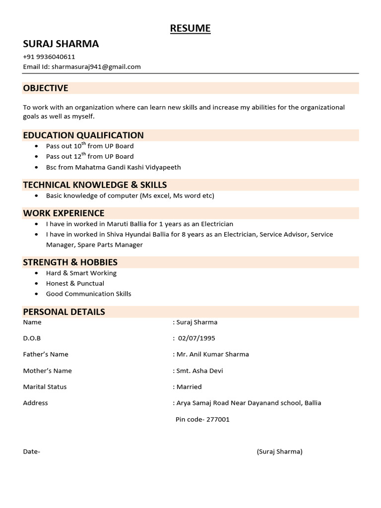 Suraj Sharma's Professional Resume | PDF