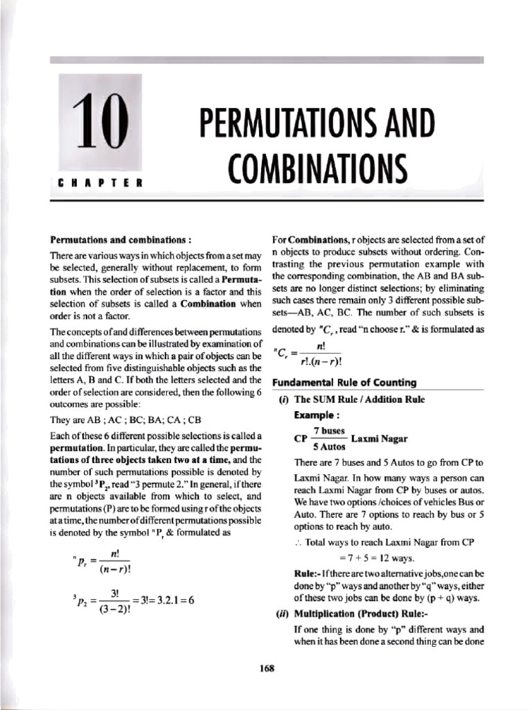 Permutations and Combinations | PDF