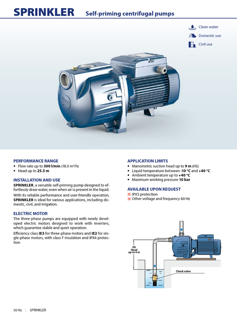 SPRINKLER_EN-datasheet_50Hz (16) | PDF | Pump | Mechanical Engineering