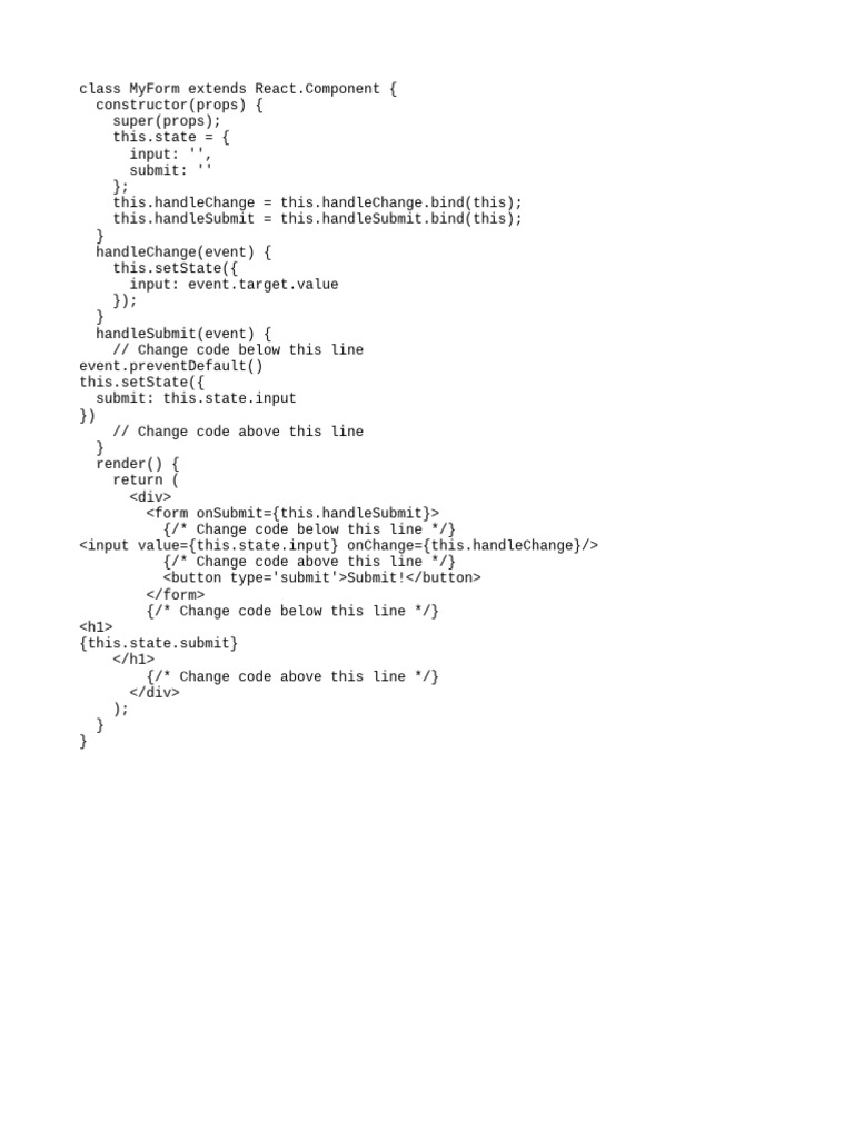 React Controlled Form Example | PDF