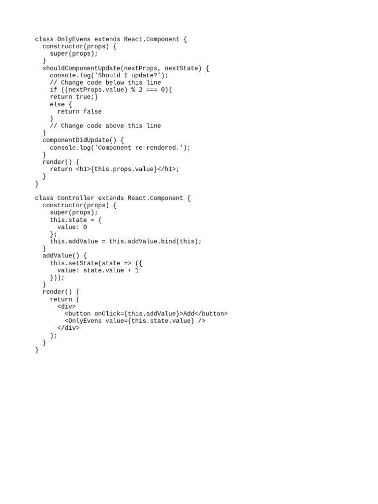 Optimize Re Renders With Shouldcomponentupdate | PDF