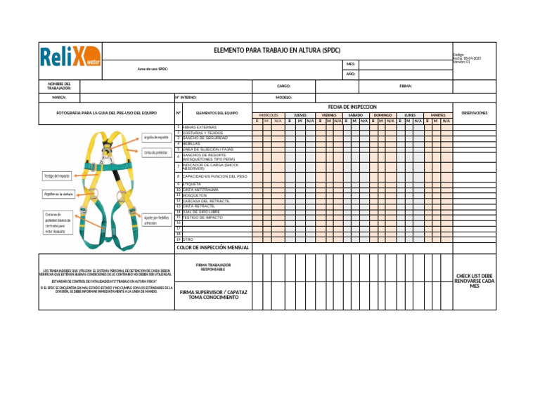 Check List SPDC Formato Nuevo Arnes 2023 | PDF