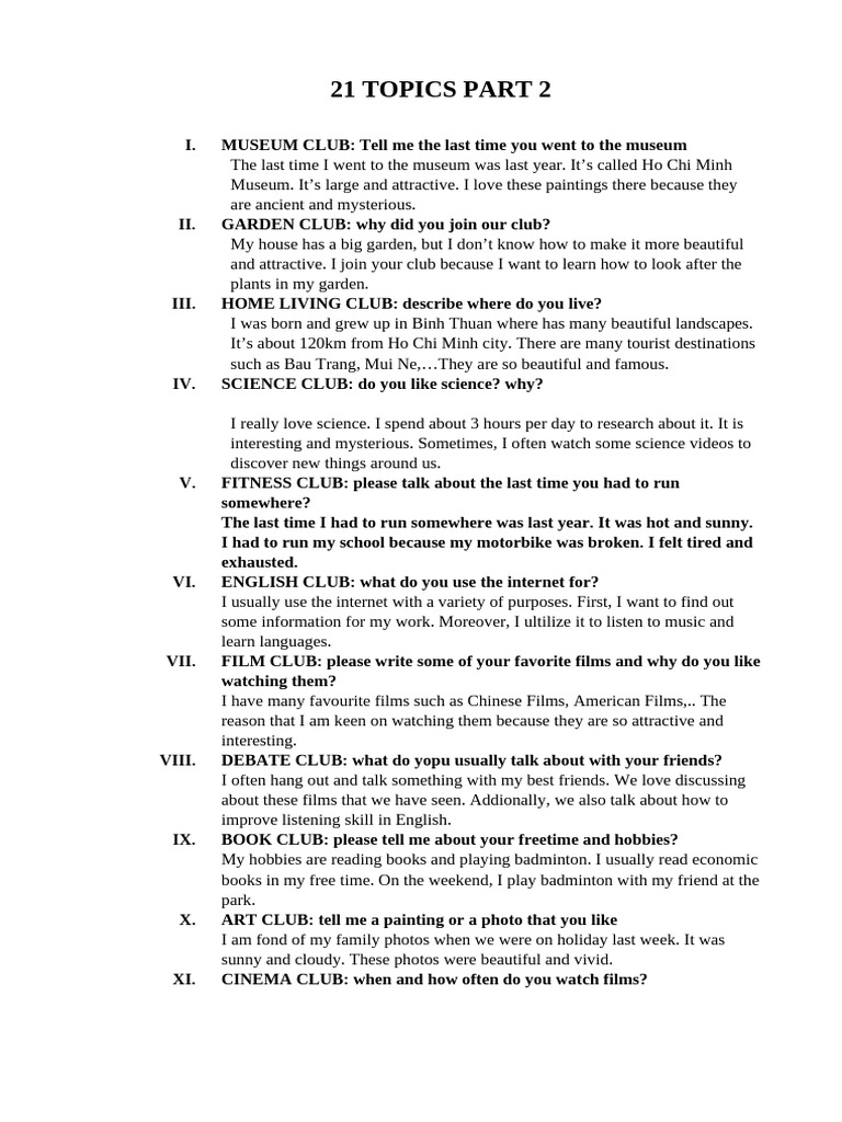 21 TOPICS PART 2-WRITING | PDF