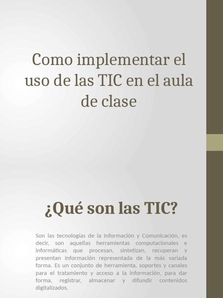 Como Implementar El Uso de Las TIC en | PDF