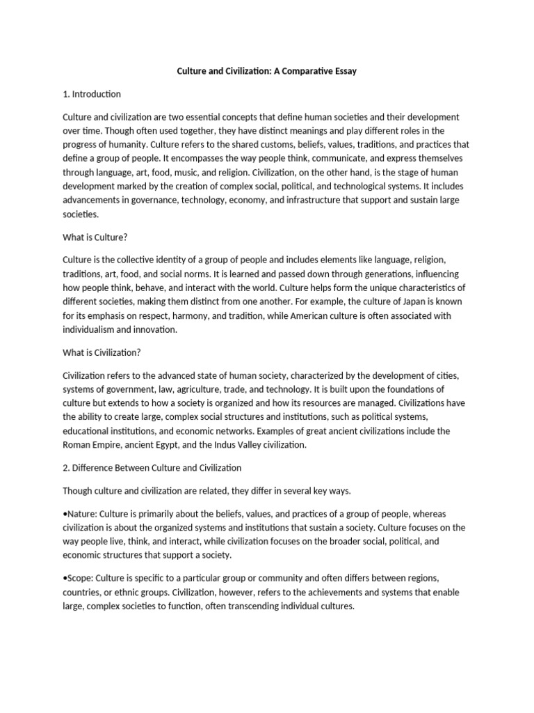 Culture vs. Civilization Explained | PDF | Civilization | Traditions