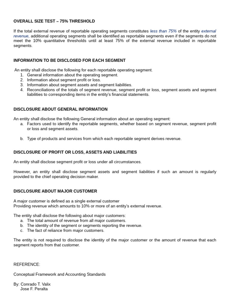 MODULE 7 SEGMENT REPORTING Continuation | PDF